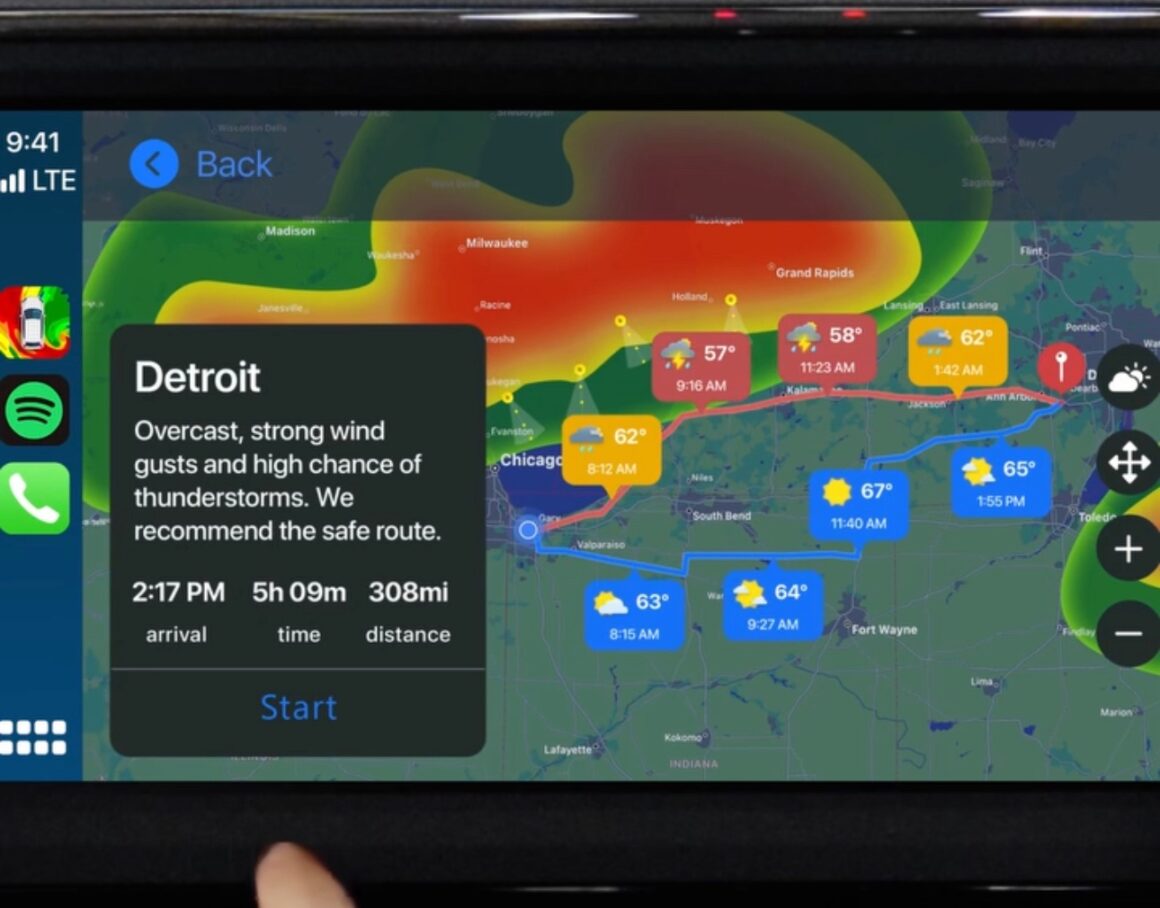 Here is how you can access a weather radar on CarPlay